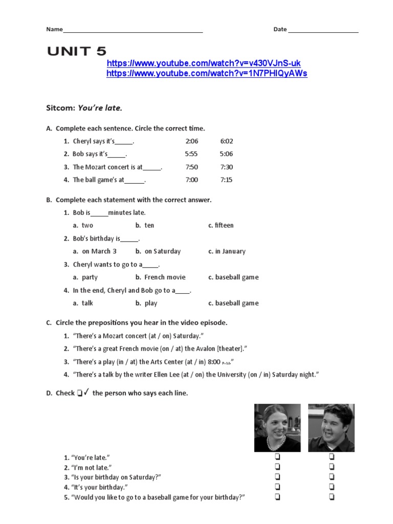 Video Worksheet Unit 5 | PDF