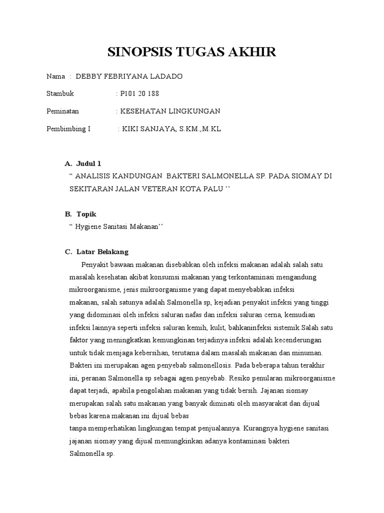 Debby Ladado - 188 - Sinopsis Tugas Akhir | PDF