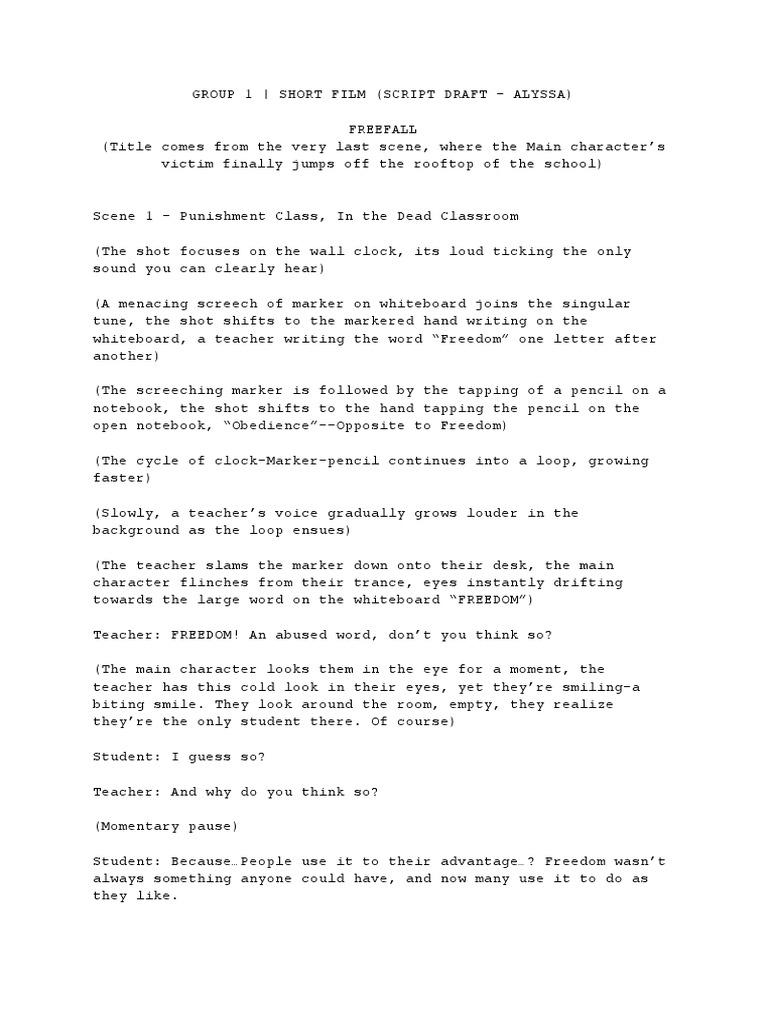 Short Film Script | PDF