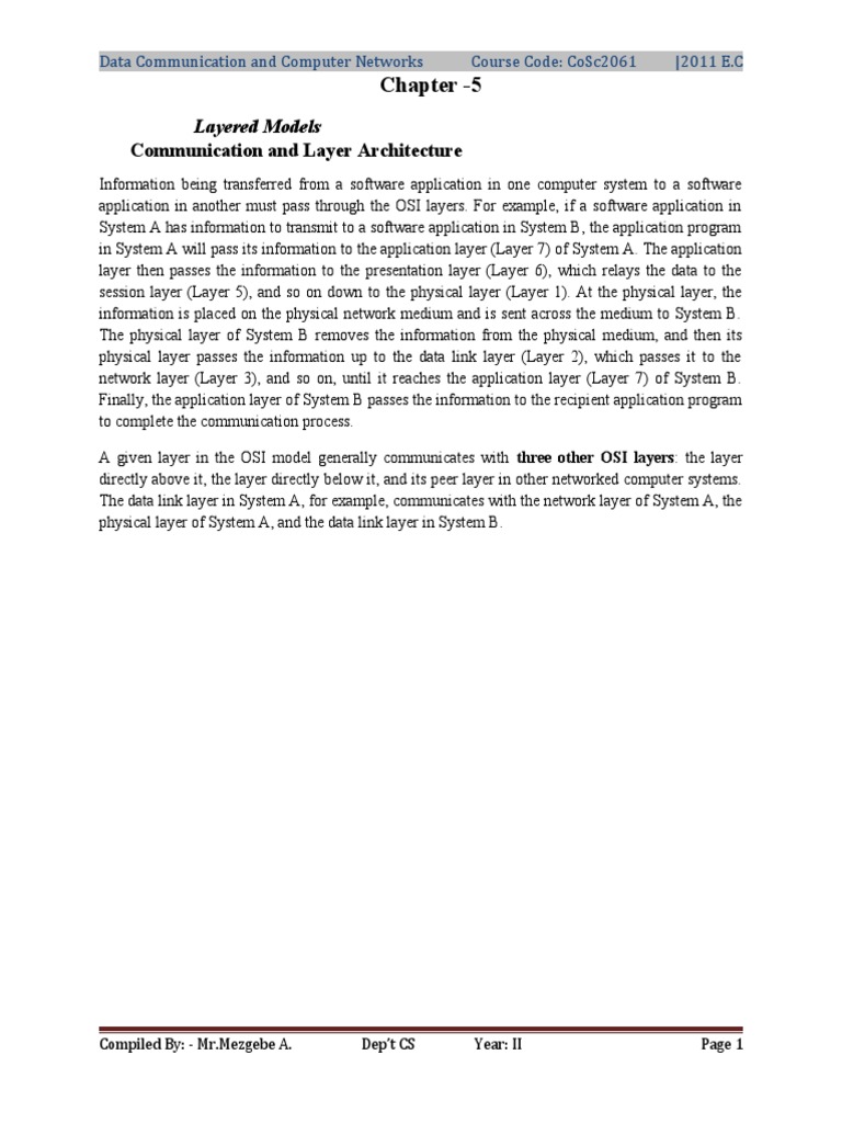 Layered Models | PDF | Osi Model | Computer Network