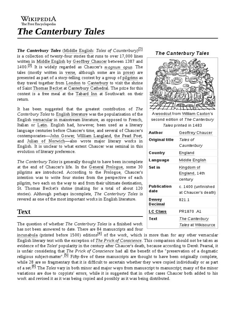 The Canterbury Tales | PDF | The Canterbury Tales | The Decameron