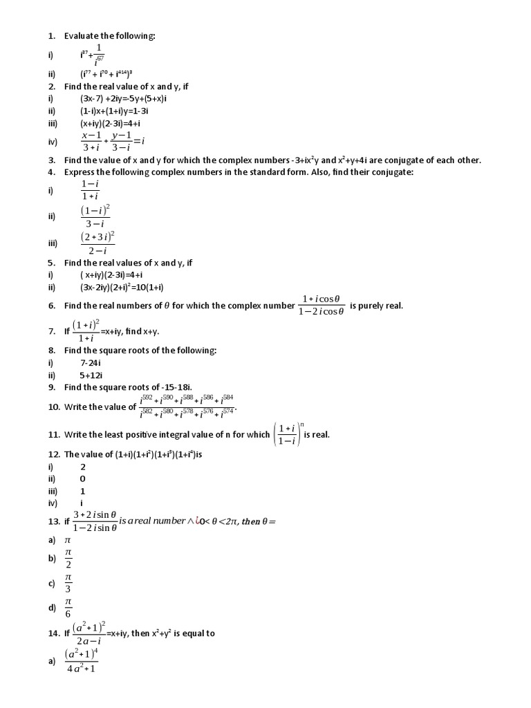 Class 11th ch-13 Complex Numbers | PDF | Teaching Methods & Materials