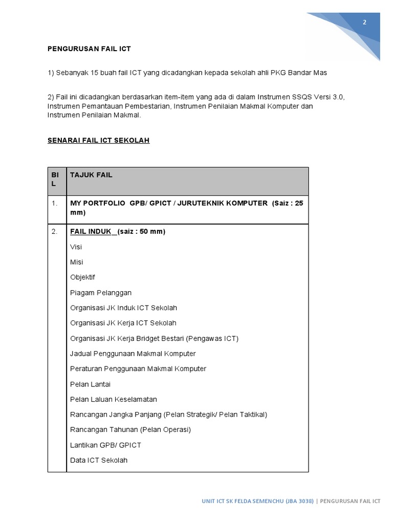 Pengurusan Fail Ict | PDF