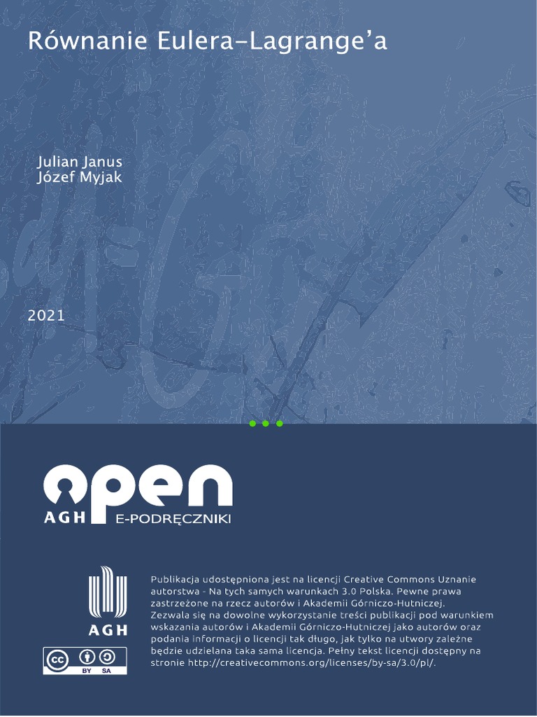 Równanie Eulera-Lagrange'a | PDF
