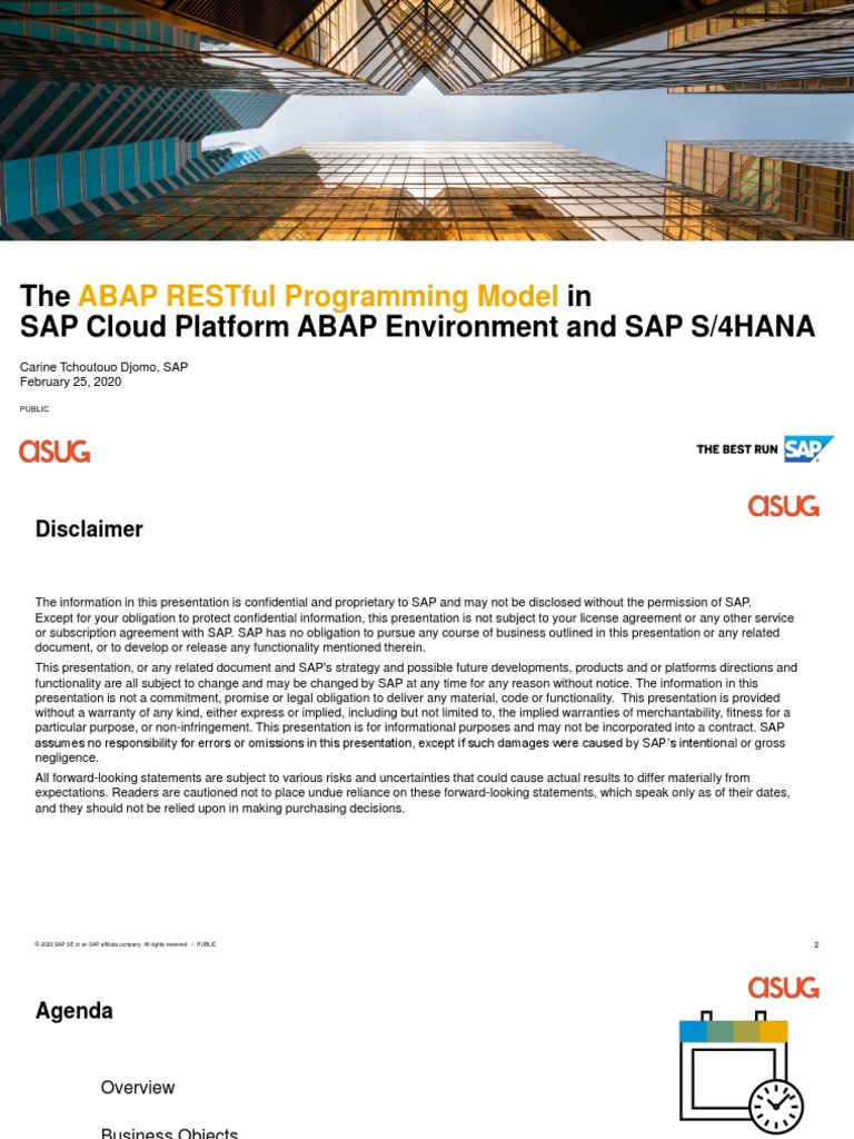 Abap Restful Programming Model The In Sap Cloud Platform Abap Environment And Sap S 4hana Pdf