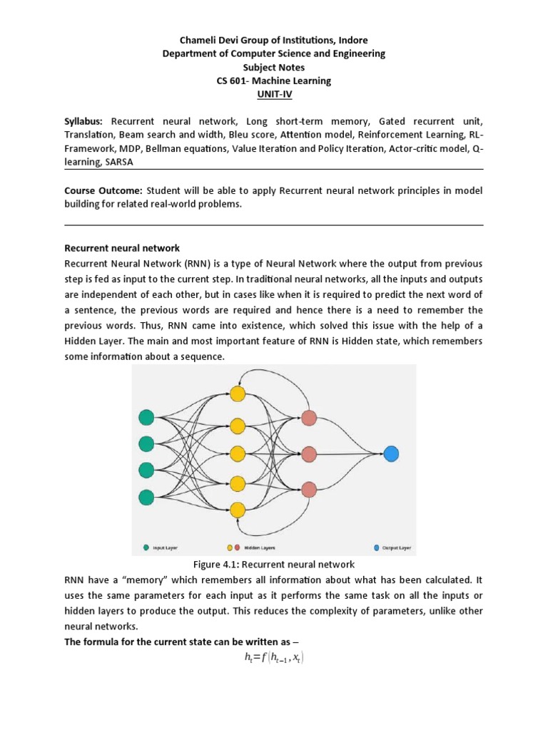 Machine Learning: RNN, LSTM, GRU, Translation | PDF | Artificial Neural ...