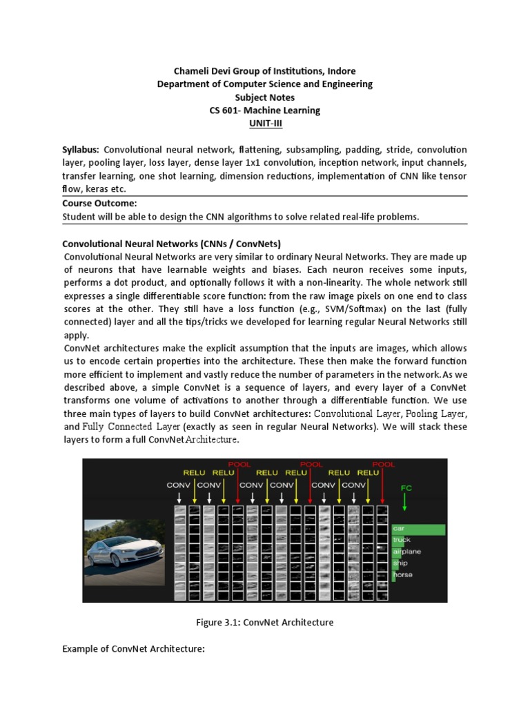 Cs601 Machine Learning Unit 3 Notes 1672759761 Pdf