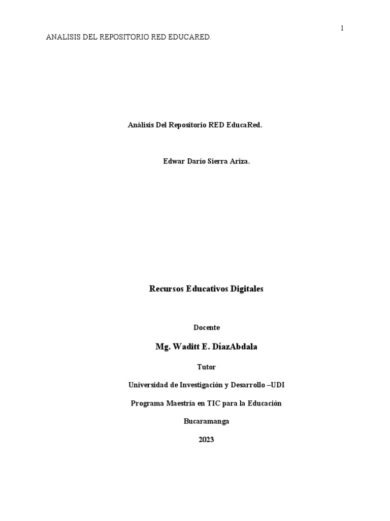 Análisis Del Repositorio Red Educared | PDF | Internet | Maestros