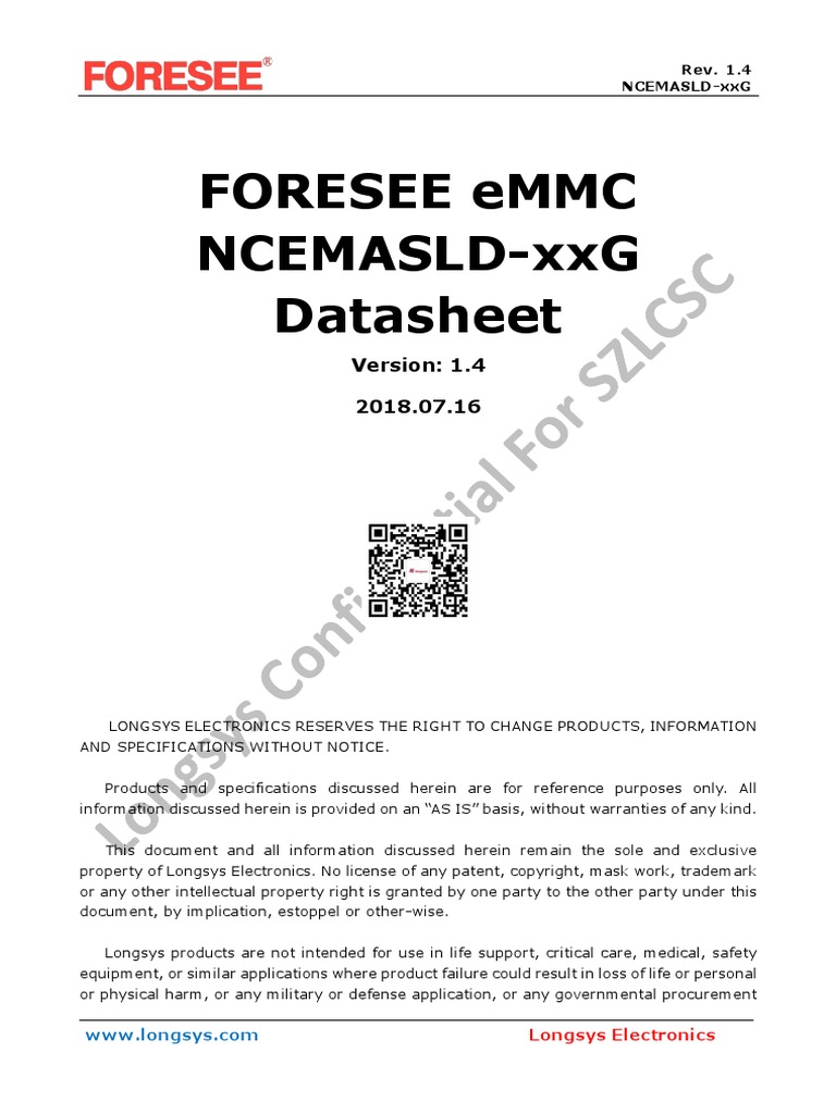 Foresee-Ncemasld-128g C719493 | PDF | Flash Memory | Computer Science