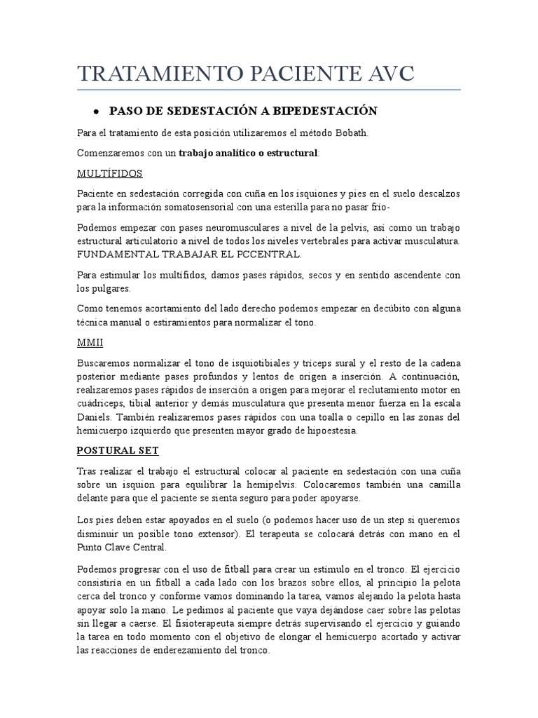 Tratamiento Paciente Avc | PDF | Sistema musculoesquelético