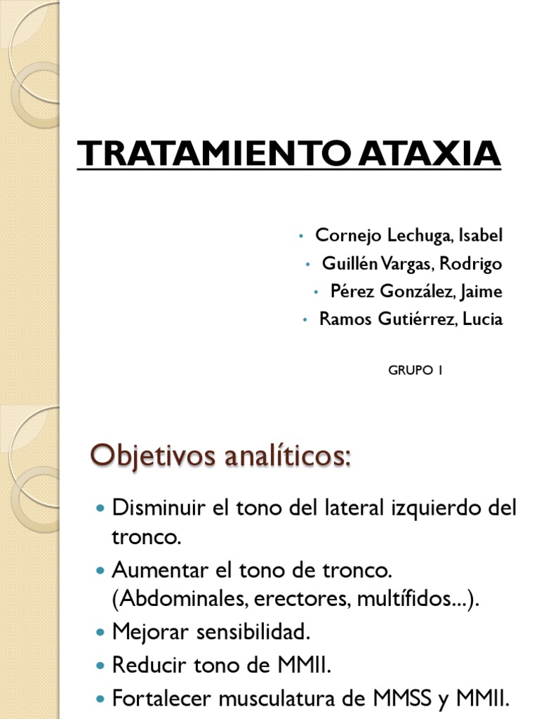 Tratamiento Ataxia Final | PDF | Sistema musculoesquelético | Especialidades Medicas