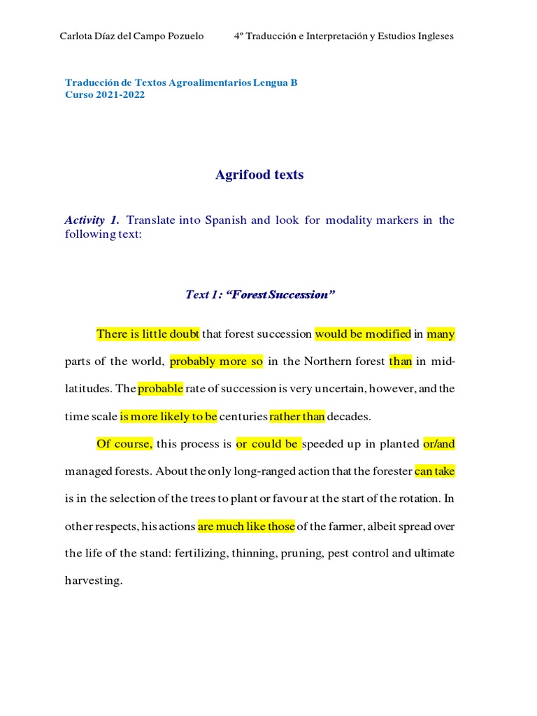 Forest succession práctica | PDF