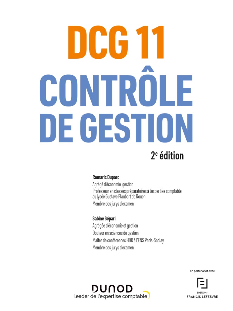 DCG DUNOD Controle de Gestion | PDF | Loi de probabilité | Comptabilité