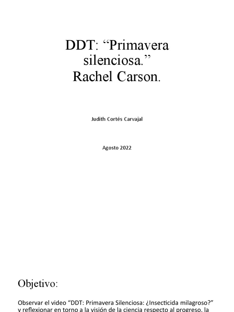 DDT Primavera Silenciosa 2022 | PDF | Ddt | Science