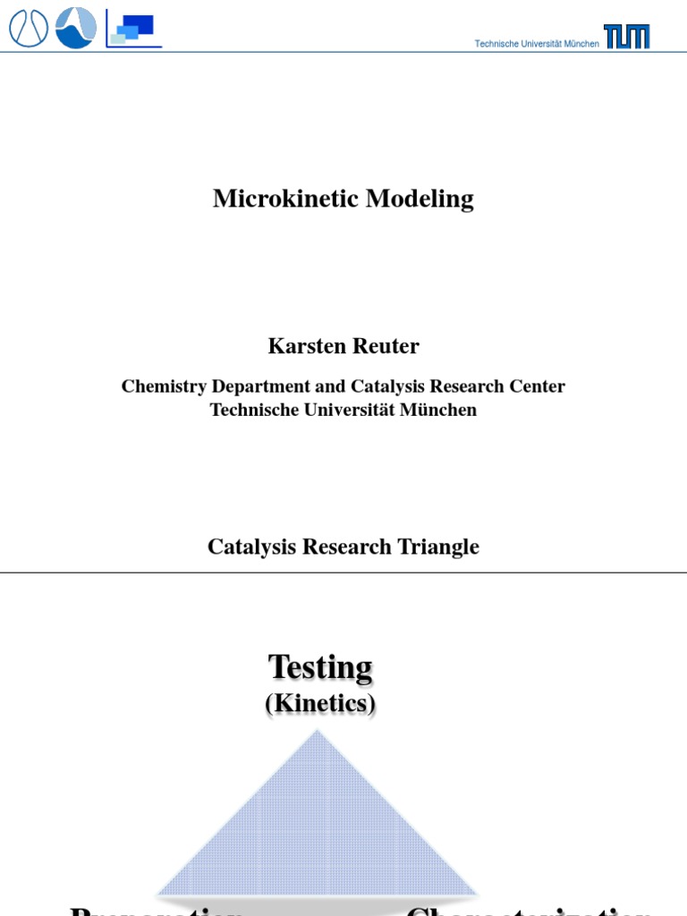 Microkinetic Modeling: Karsten Reuter | PDF | Adsorption | Chemistry