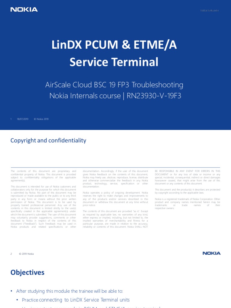 Lindx Pcum & Etme/A Service Terminal: Airscale Cloud BSC 19 Fp3 ...