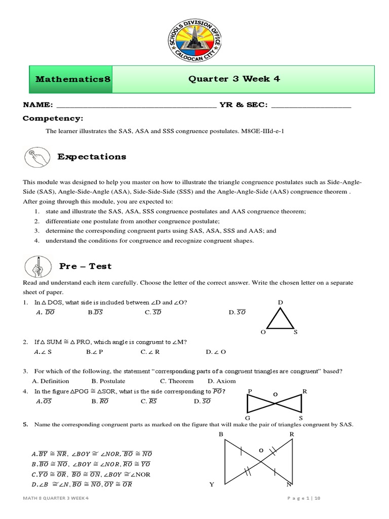 Math 8 QTR 3 Week 4 | PDF | Classical Geometry | Geometry
