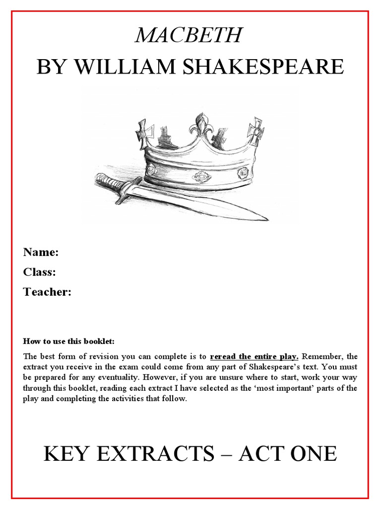 Key Extracts Booklet | PDF | Macbeth