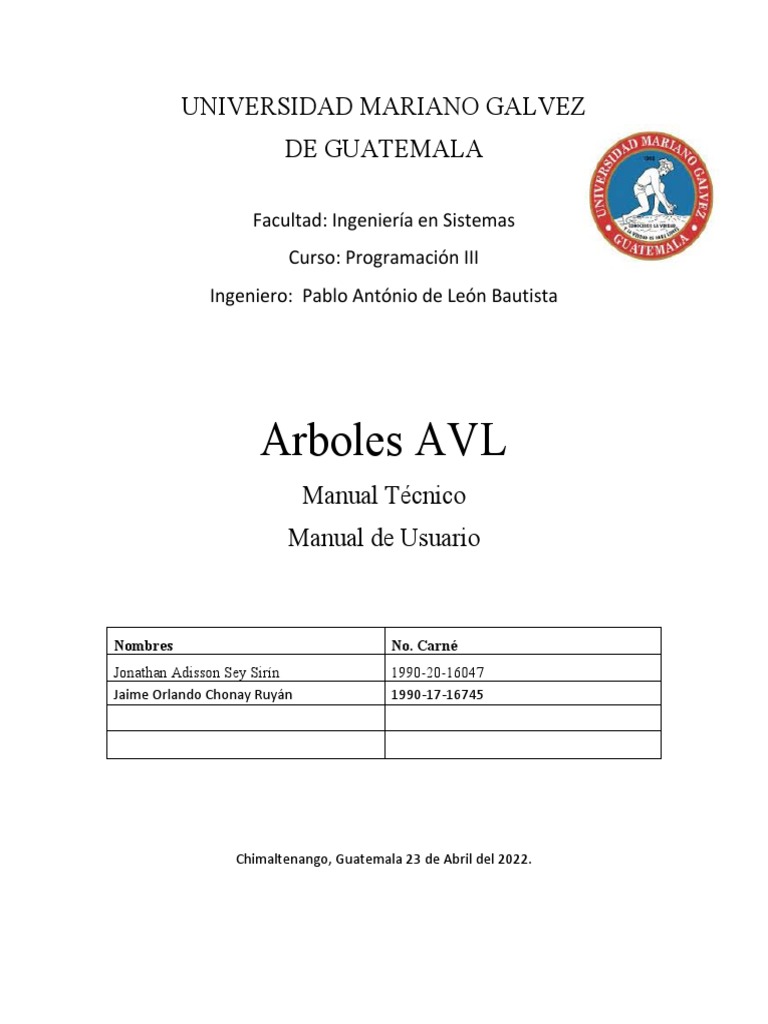Manual de Árboles AVL en Java | PDF | Programa de computadora | Programación
