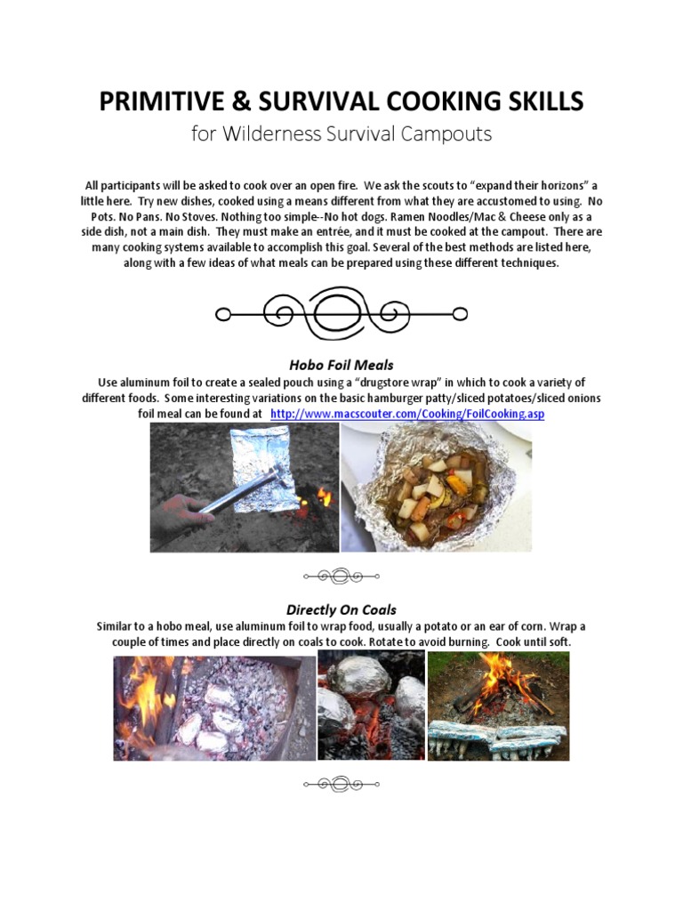 Primitive & Survival Cooking Skills: For Wilderness Survival Campouts | PDF