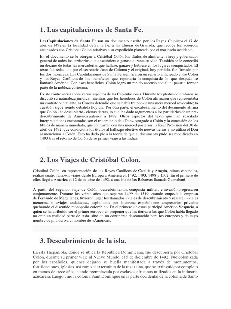 Las Capitulaciones de Santa Fe | PDF