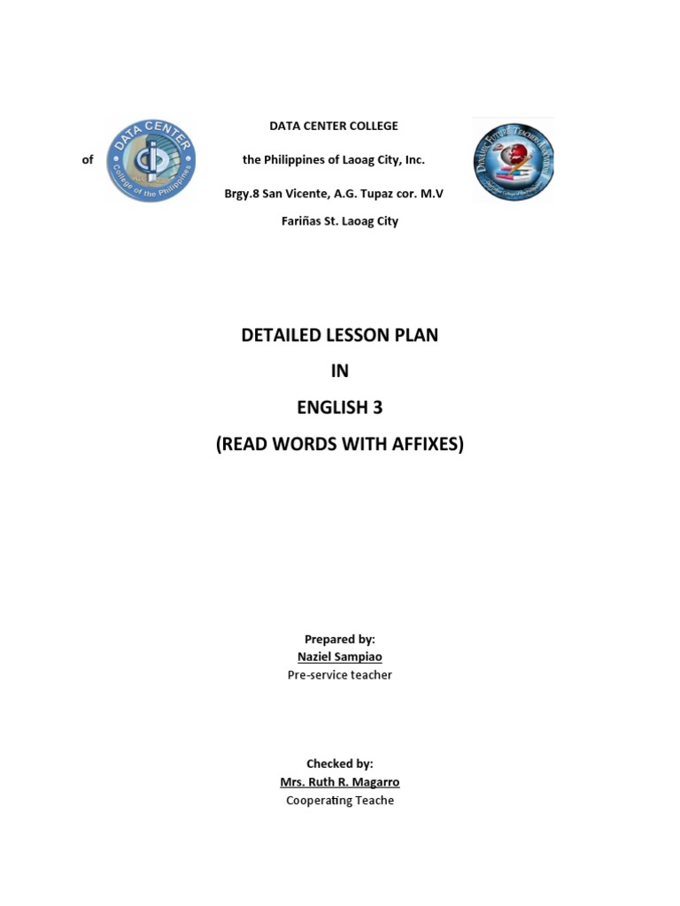 Detailed Lesson Plan IN English 3 (Read Words With Affixes) | PDF