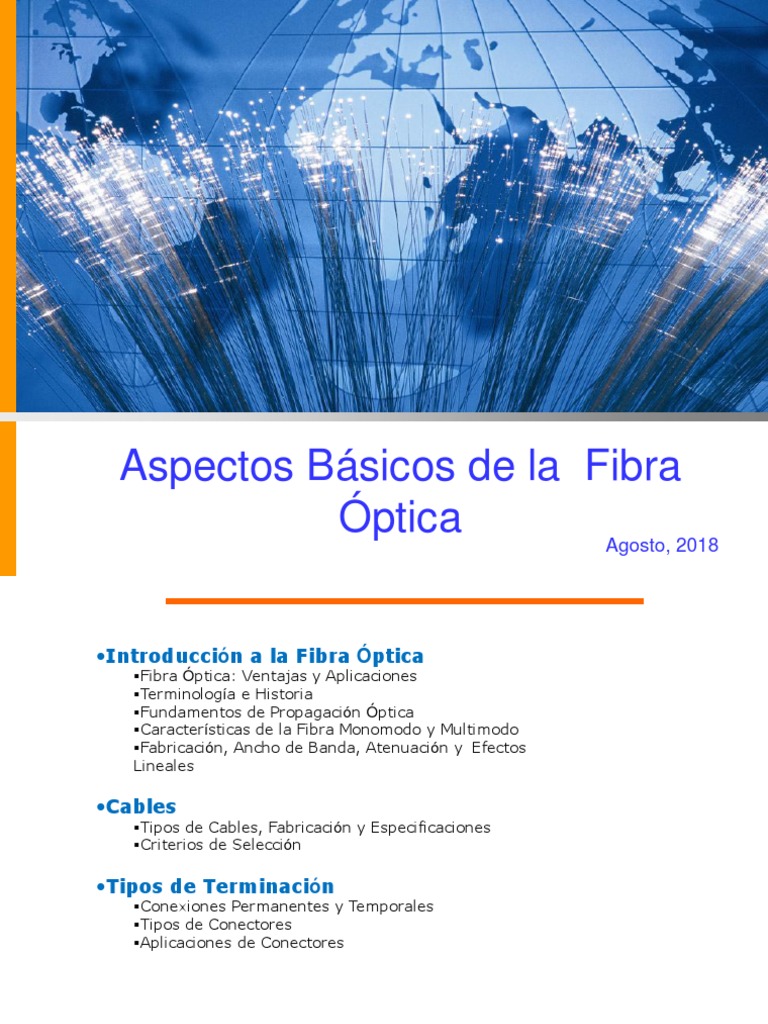 Aspectos Basicos de La Fibra Optica | PDF | Fibra óptica | Dispersión (óptica)