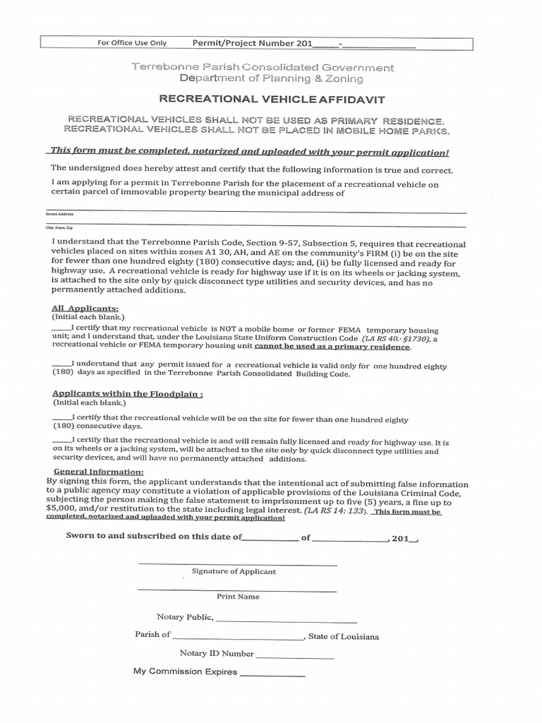RV Affidavit | PDF