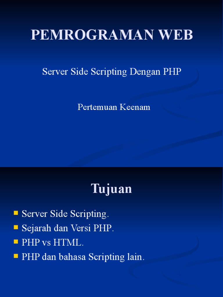 Pertemuan Ke 6 Server Side Scripting Dengan Php Pdf Bisnis 