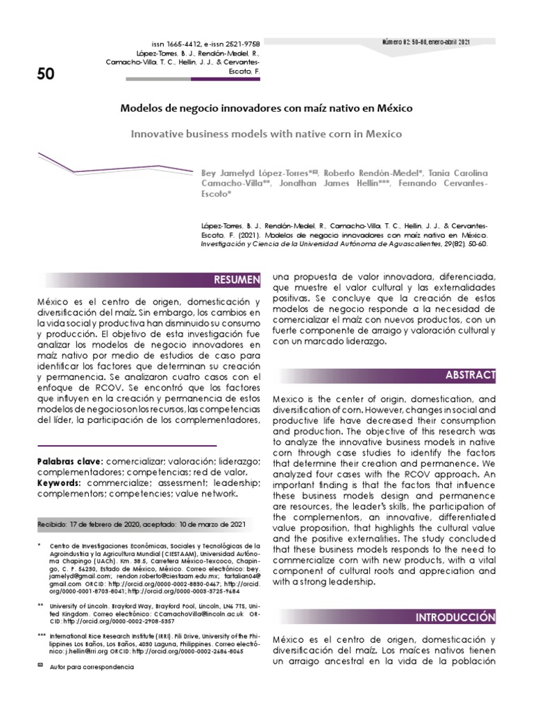 Modelos de Negocio Innovadores Con Maíz | PDF | Maíz | Modelo de negocio
