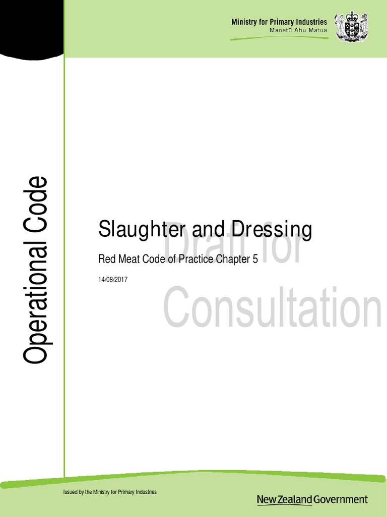 OC Slaughter and Dressing Red Meat COP Chapter 5 20170814 | PDF | Meat | Animal Slaughter