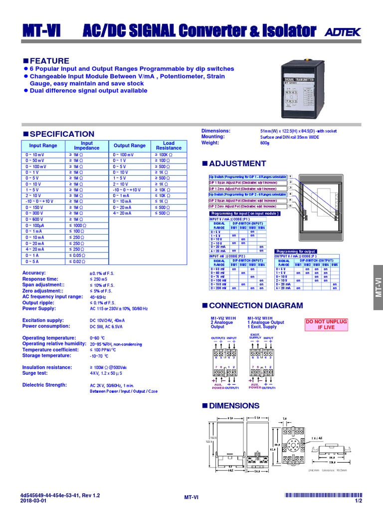 Adtek - MT VI Datasheet | Download Free PDF | Alternating Current ...
