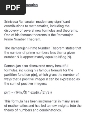 Formulas De Ramanujan