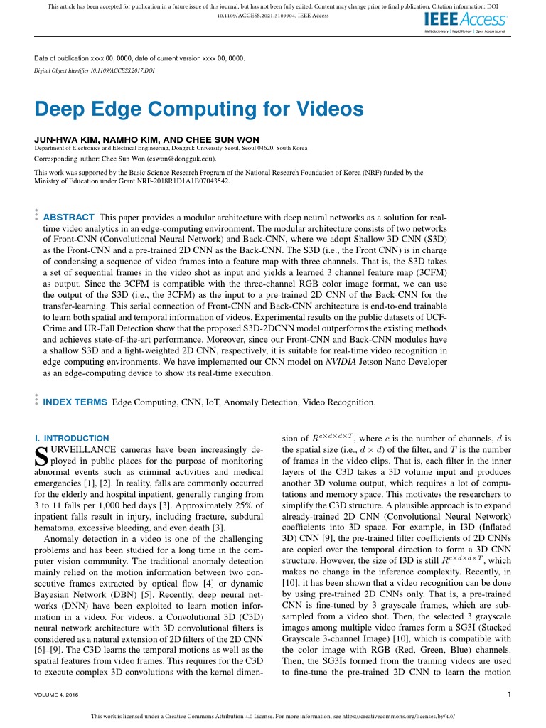 Deep Edge Computing For Videos | PDF | Deep Learning | Artificial Neural Network