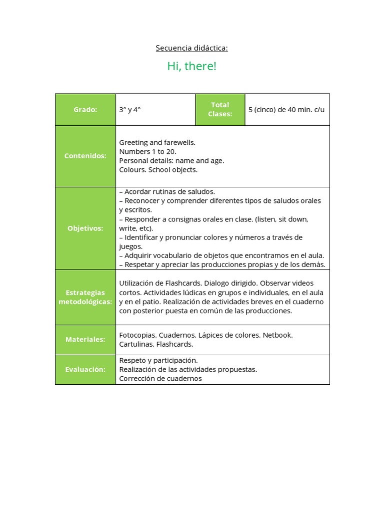 Secuencia Didactica Ingles | PDF Secuencia Didactica Ingles | PDF