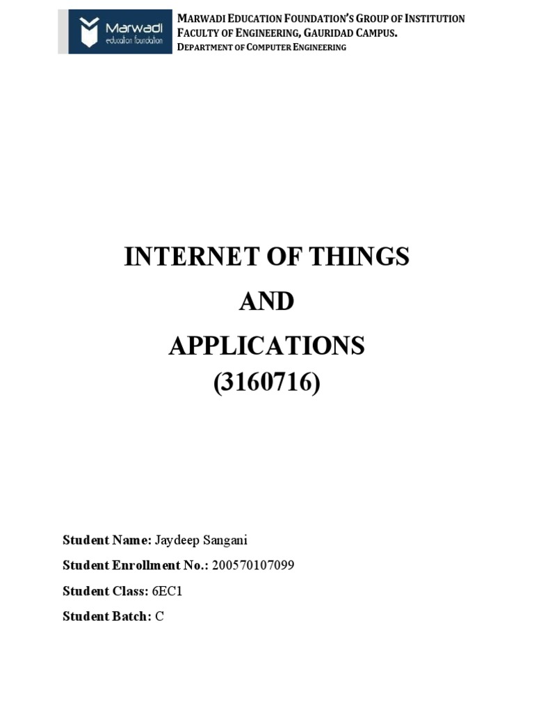IOT Exp-1 | PDF | Raspberry Pi | Arduino IOT Exp-1 | PDF | Raspberry Pi | Arduino