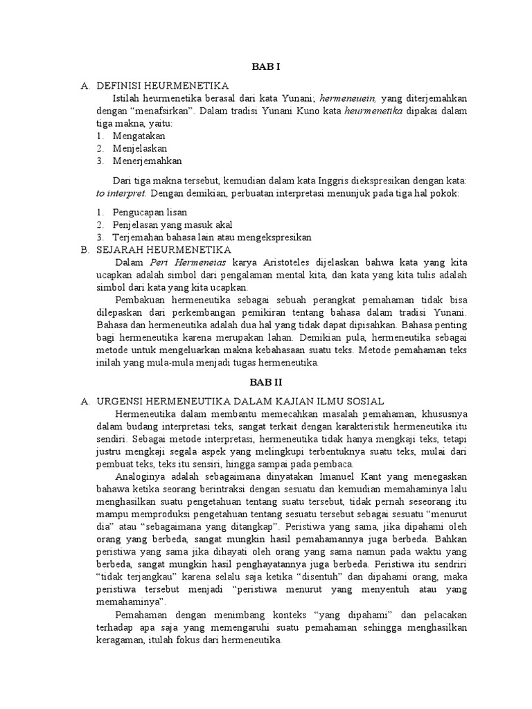 Hermeneutika | PDF | Filsafat