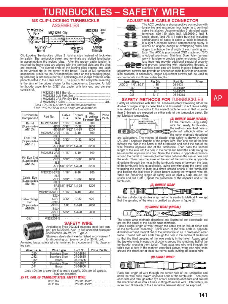 Turn Buckle Safety Wire | PDF | Wire | Secondary Sector Of The Economy