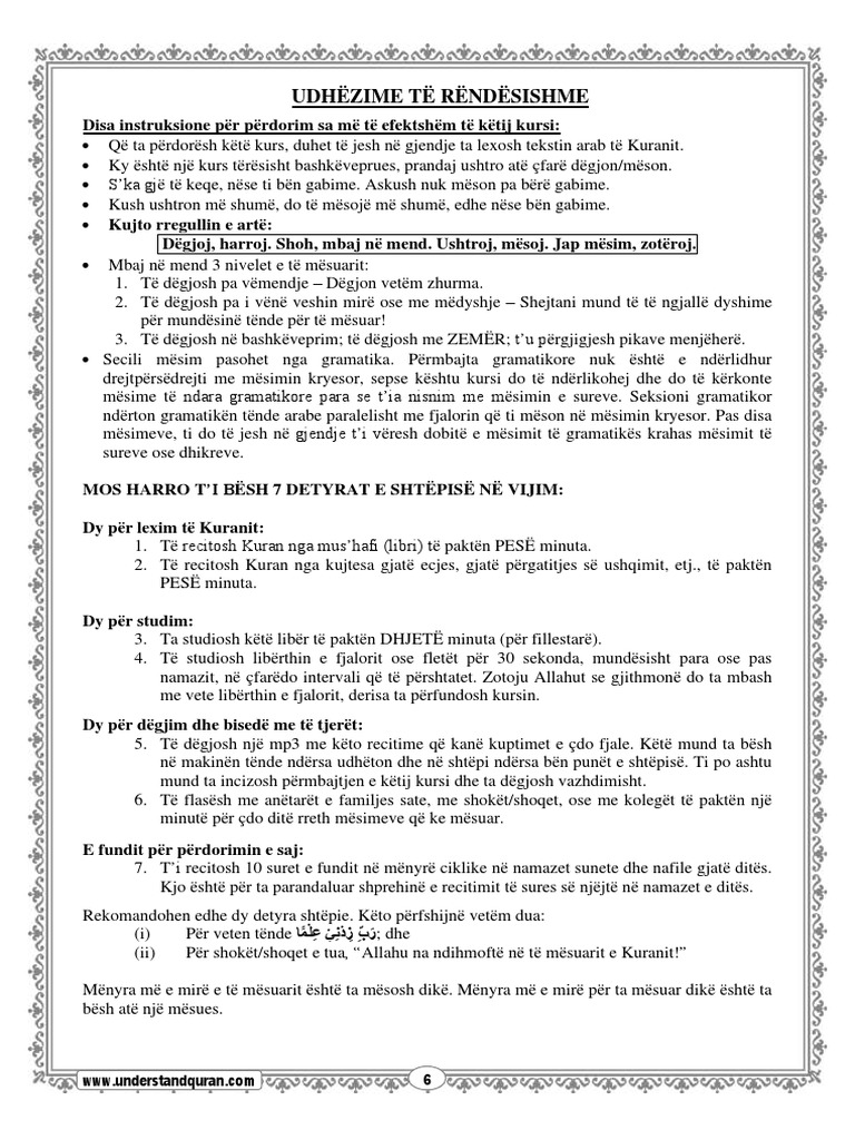 Udhëzime Të Rëndësishme | PDF