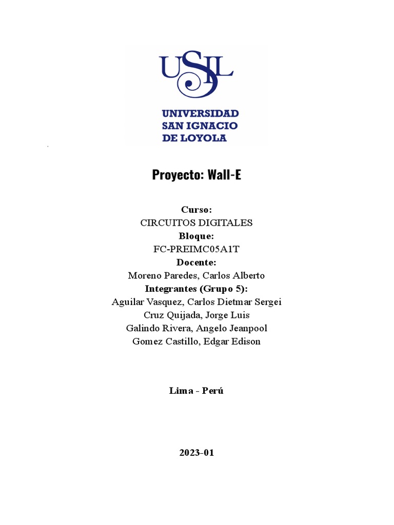 Proyecto - Wall-E | PDF