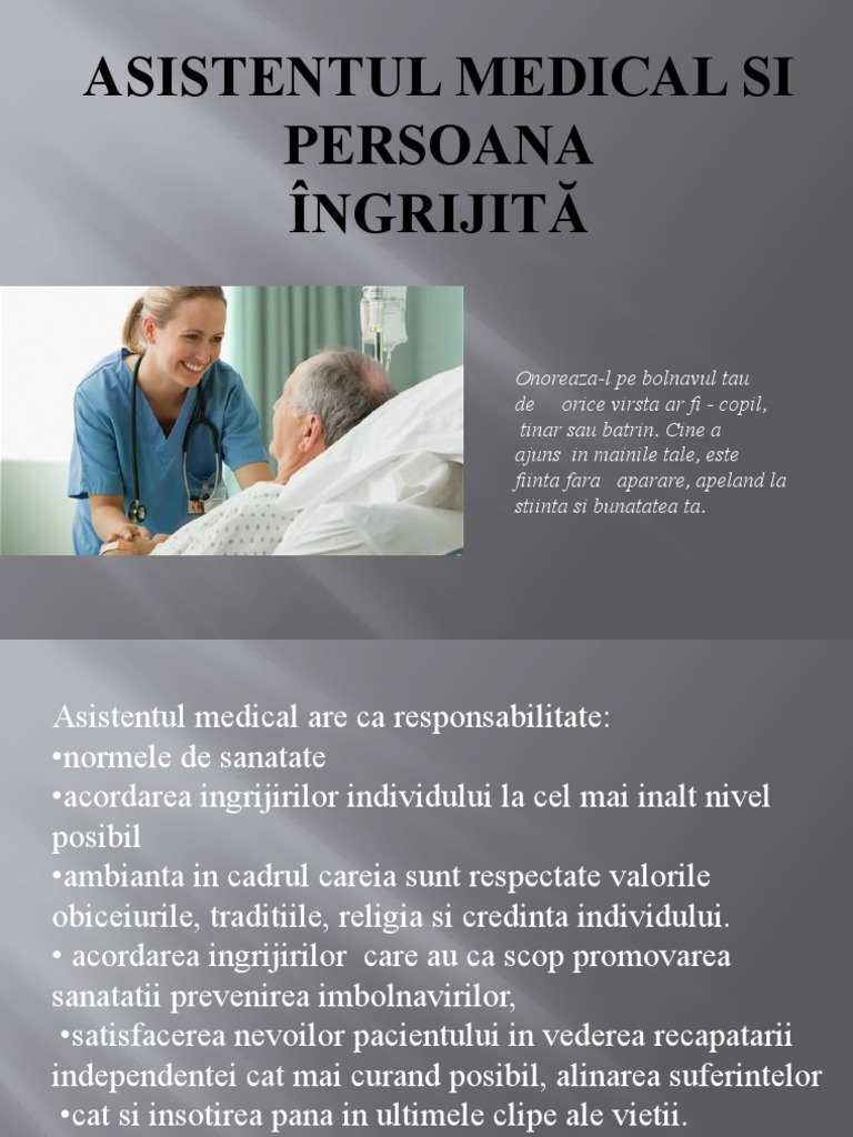 Asistentul Medical Si Persoana | PDF