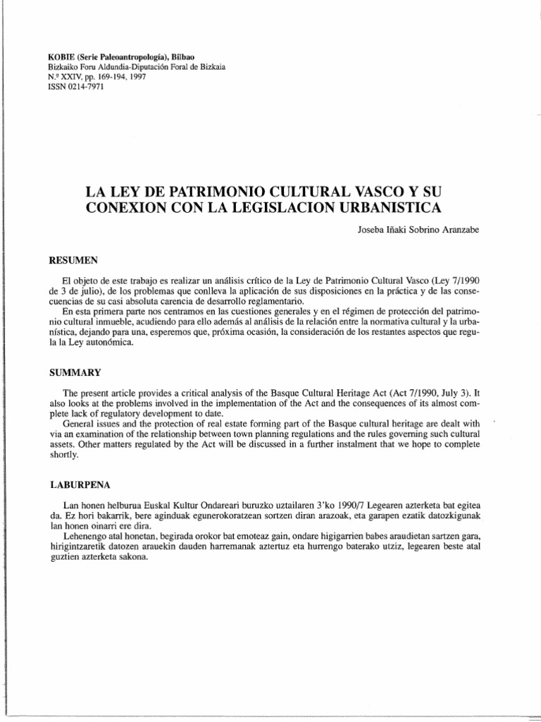 Power Point La Ley de Patrimonio Cultural Vasco | PDF | Bienes (Ley) | Estado (política)