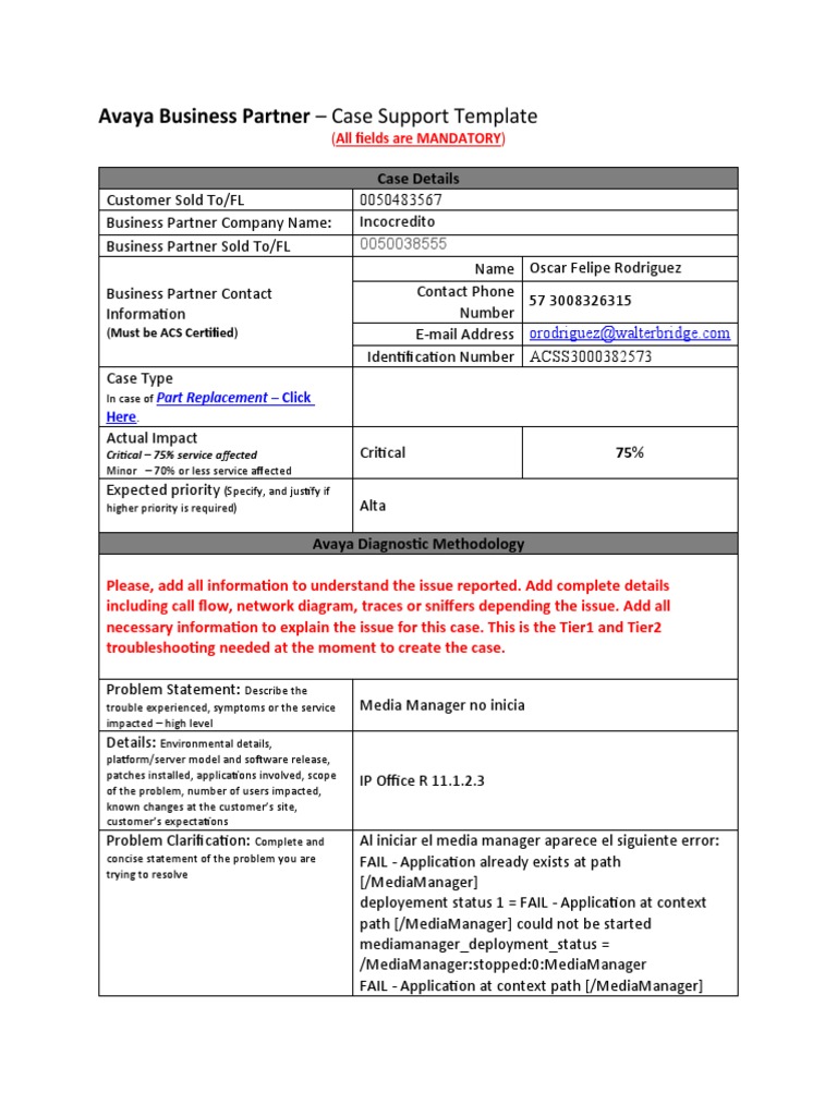 Avaya Business Partner Template Incocredito | PDF | Application ...