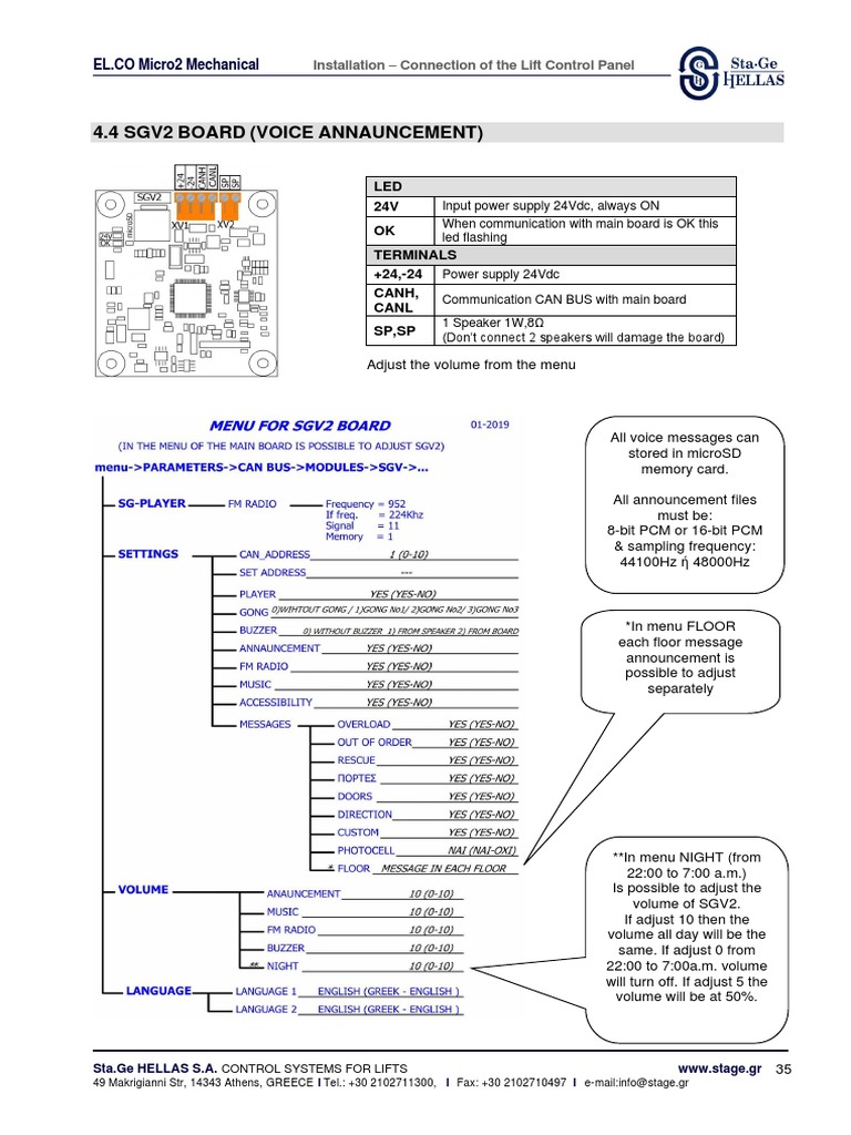EL.CO Lift Control Panel Guide | PDF | Electrical Engineering ...