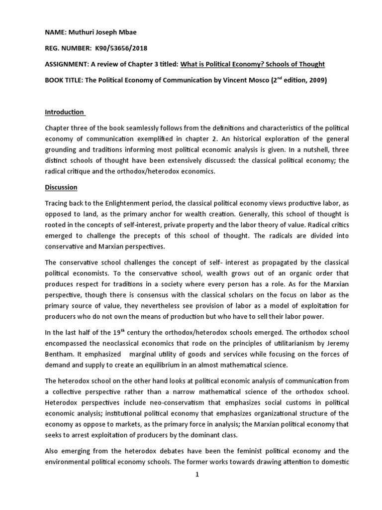 Review of Vincent Mosco's Book | PDF | Heterodox Economics | Economics