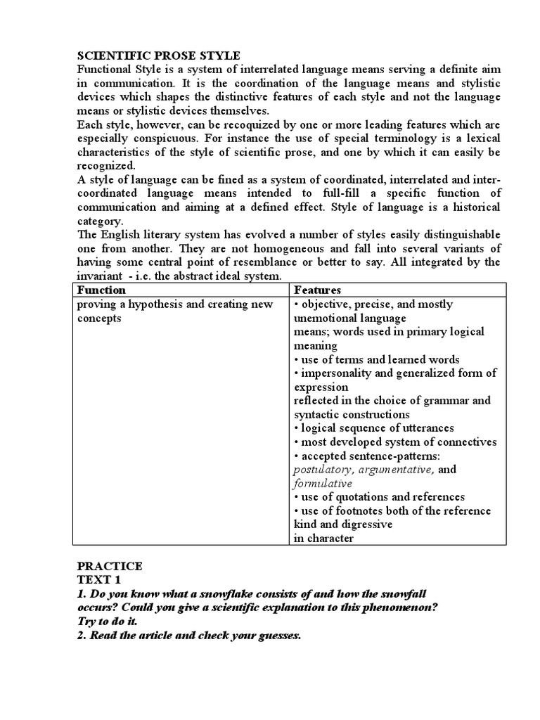 Scientific Prose Style | PDF