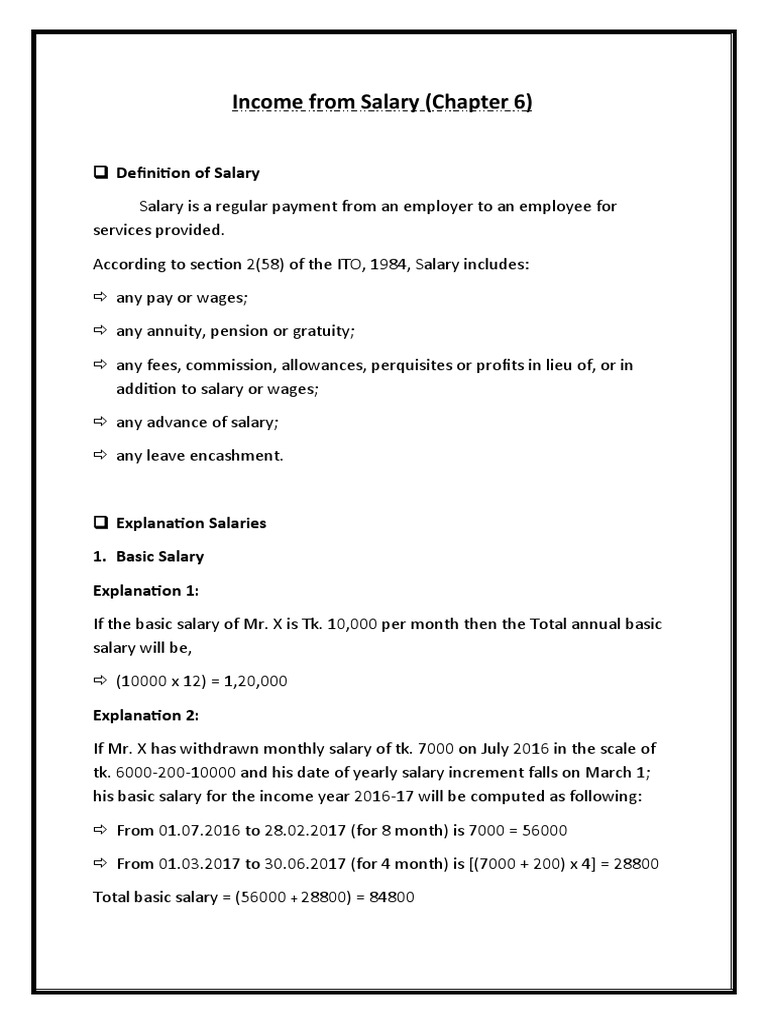 Income From Salary (Chapter 6) | Download Free PDF | Salary | Employment
