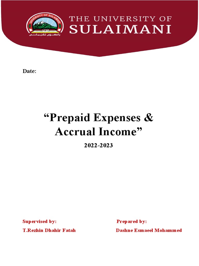 Prepaid Expenses & Accrual Income | PDF | Deferral | Debits And Credits