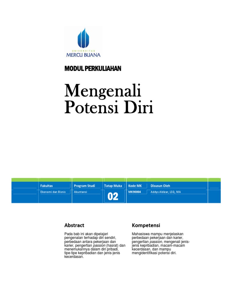 Modul 3 - Mengenali Potensi Diri Dan Pengembangan Diri | PDF