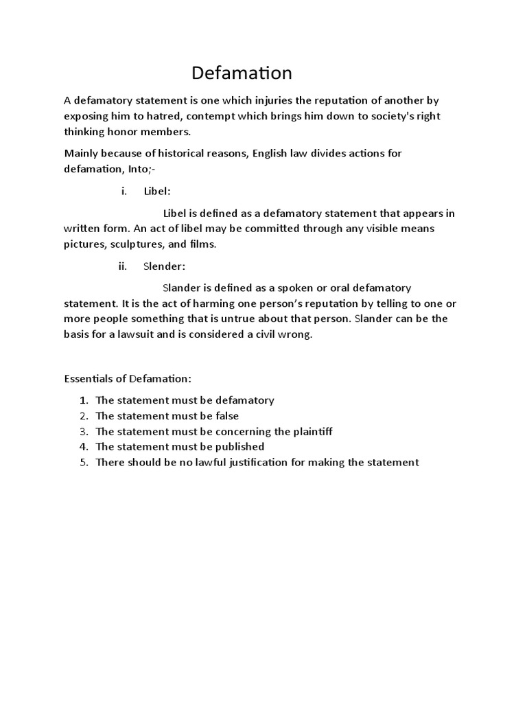 Defamation | PDF | Defamation | Justice
